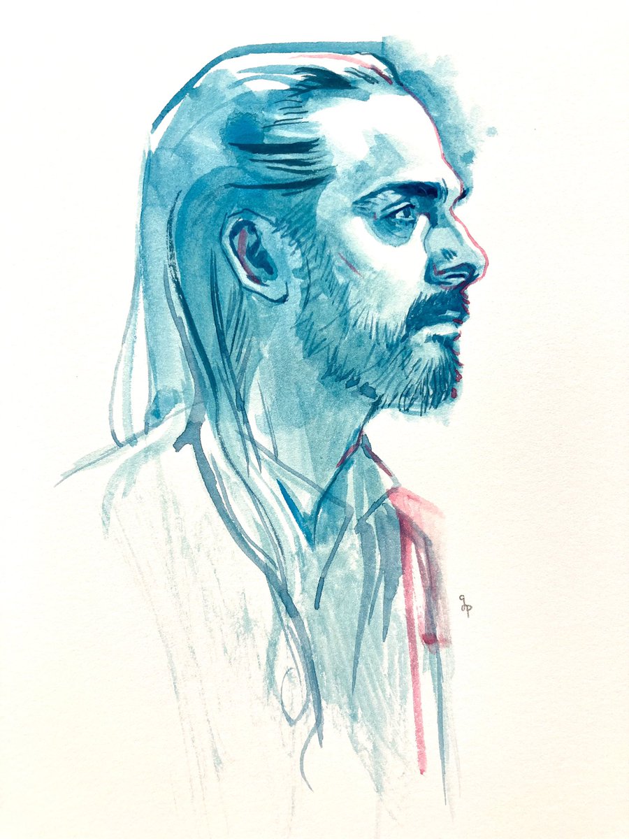 「#watercolor#水彩人物画#習作#特に誰でもなく 」|ganpukuのイラスト