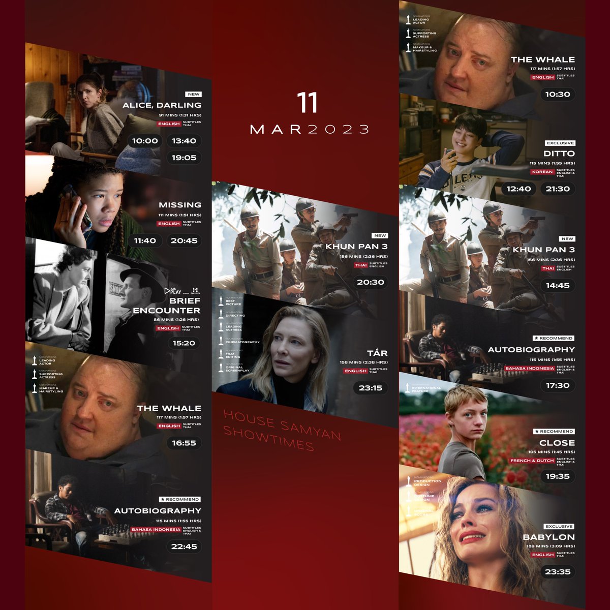 Sahamongkolfilm International on Twitter: "RT @houseSamyan: ตารางฉาย | #Showtime 11 มีนาคม 2566 ...