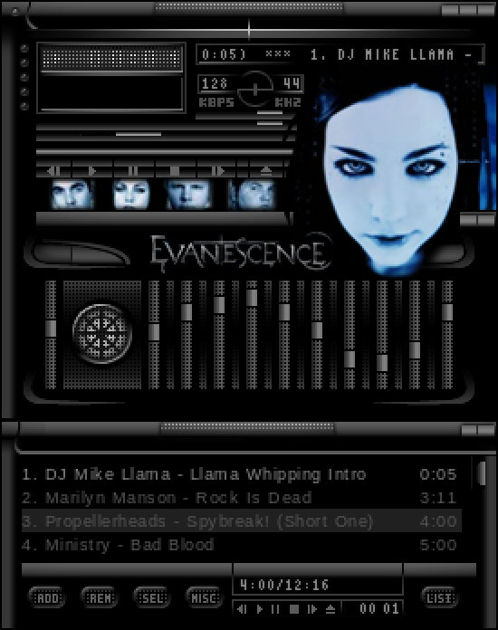 Retro Tech Dreams on Twitter: "Winamp Skin: Evanescence - The Dark Epic"