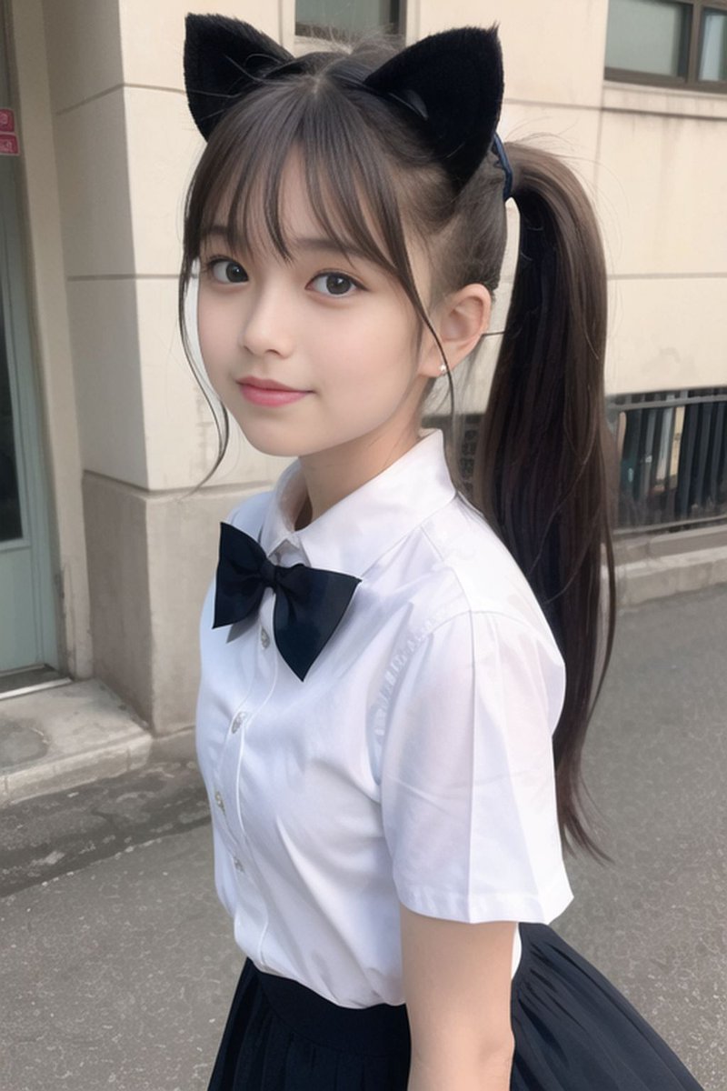 AIグラビア研究所/AI generated pin-up pics on Twitter: "はじめて頂いたリクエストにお答えして、 昔つくったJK×ねこみみを蔵出し (題材の都合上、露出小)"