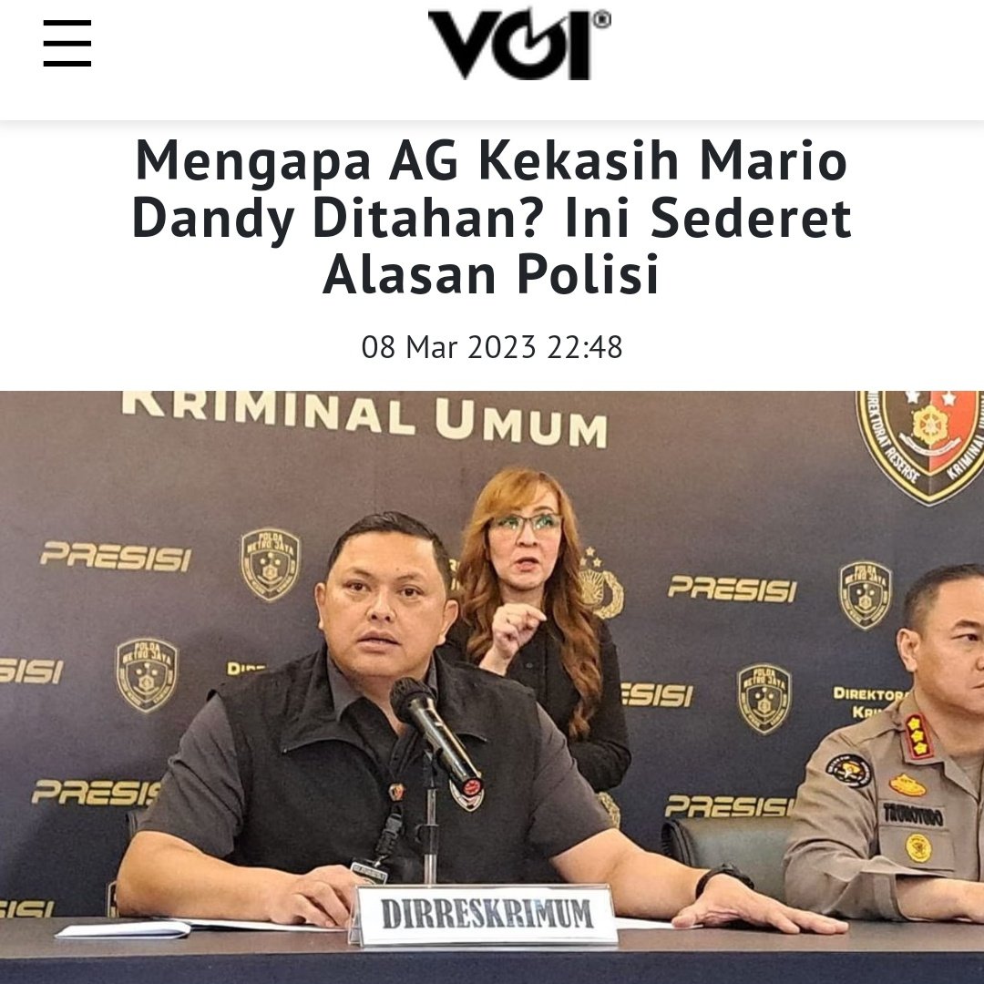 Mazzini on Twitter: "Alasan penahan: Ancaman hukuman AG di atas 5 tahun, mencegah melarikan diri ...