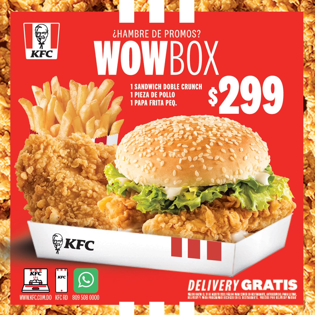 KFC República Dominicana on Twitter: "Llegó la hora de disfrutar algo WOOOOOW...😋 WOW BOX: 1 ...