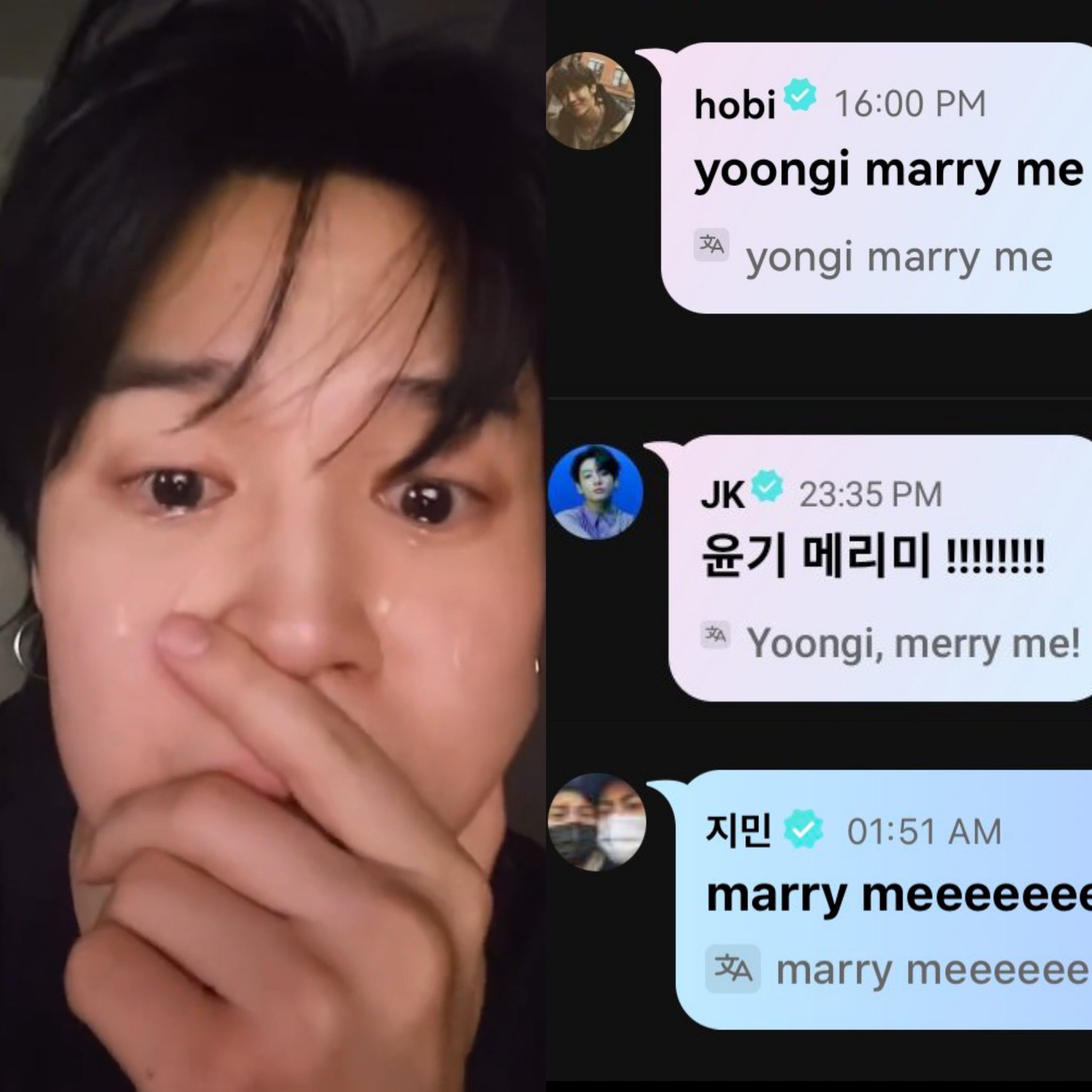 tani⁷ on Twitter: "pov: when you want to marry yoongi but your competition is BTS members. https ...