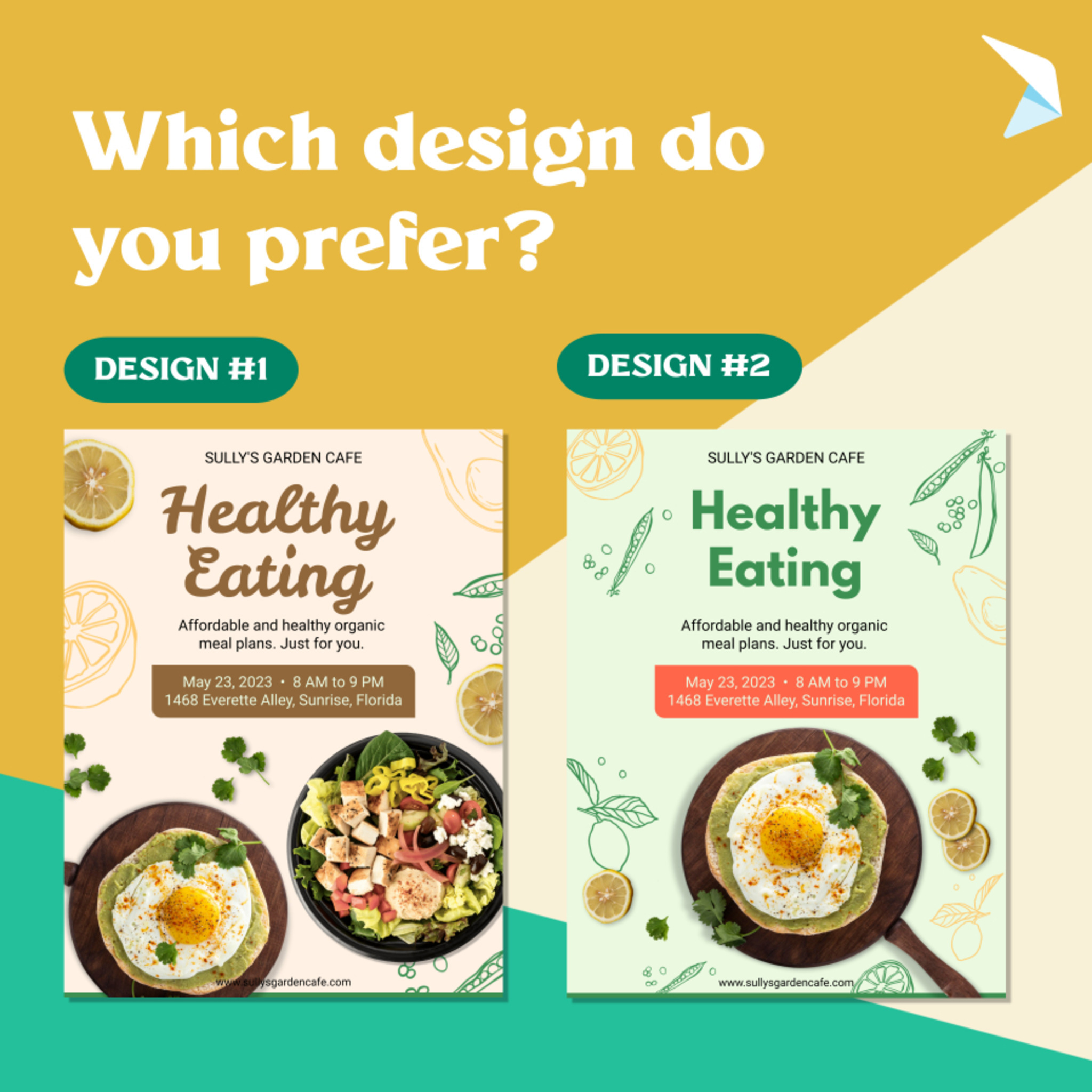 PosterMyWall on Twitter: "Same template, different design? 🤔 This is a tough one🧑🏽‍🍳 Reply below ...