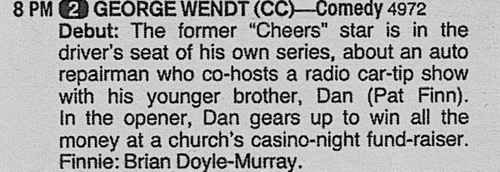 RetroNewsNow on Twitter: "📺DEBUT: ‘The George Wendt Show,’ based on the radio show, ‘Car Talk ...