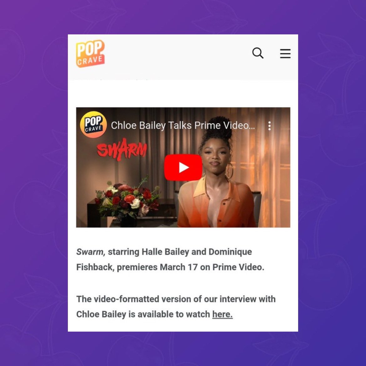 Pop Base on Twitter: "PopCrave confuses Chloe Bailey with sister Halle Bailey in new article."