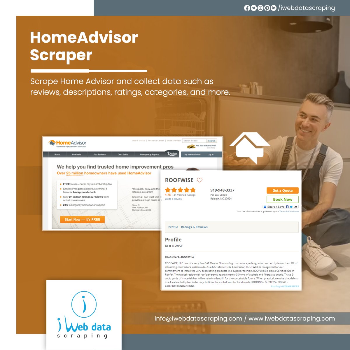 iwebdatascraping on Twitter: "#ScrapeHomeAdvisordata for lead generation & CRM enrichment, track ...