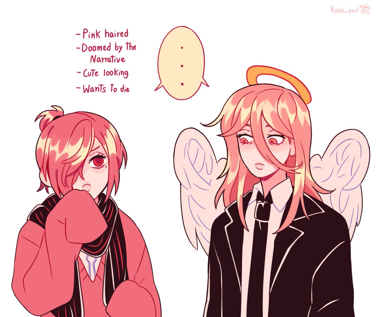 「My two favorite pink-haired characters, they are both sad (i」ZUKO🍋の漫画