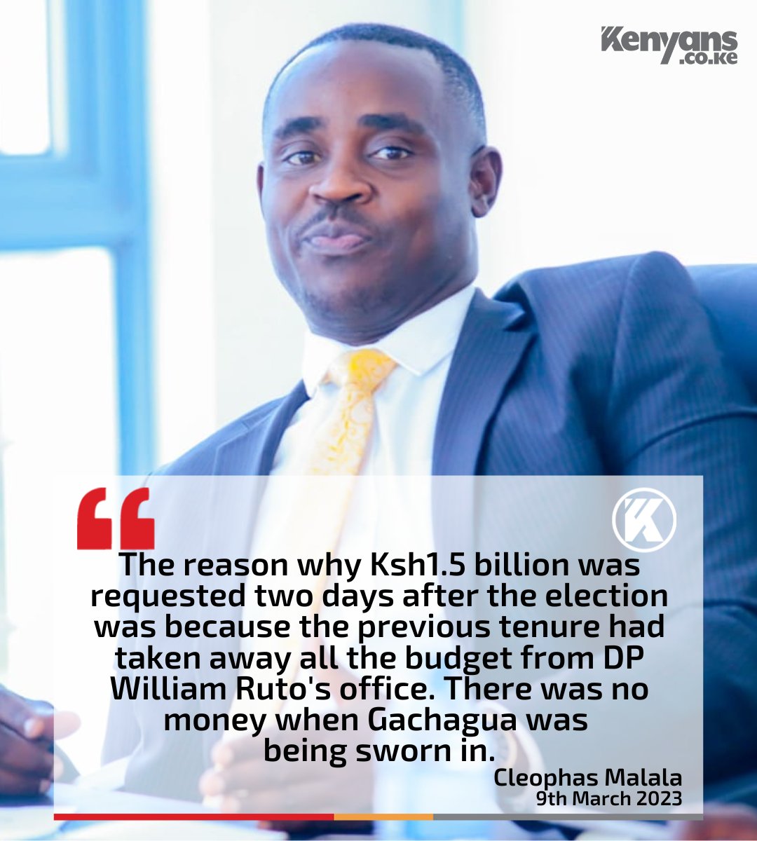 Kenyans.co.ke on Twitter: "Cleophas Malala explains why DP Gachagua's office received Ksh1.5 ...