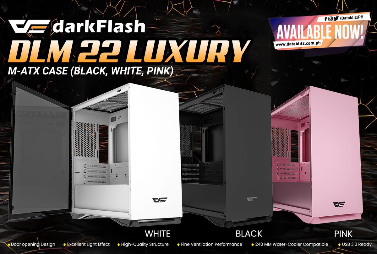 DataBlitz on Twitter: "THE BEST MINIMALISTIC M-ATX PC CASE. Darkflash DLM 22 Luxury M-ATX Case ...