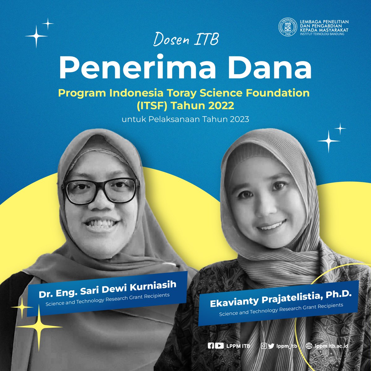 LPPM ITB on Twitter: "Selamat kepada Dosen ITB yang telah menerima dana Program Indonesia Toray ...