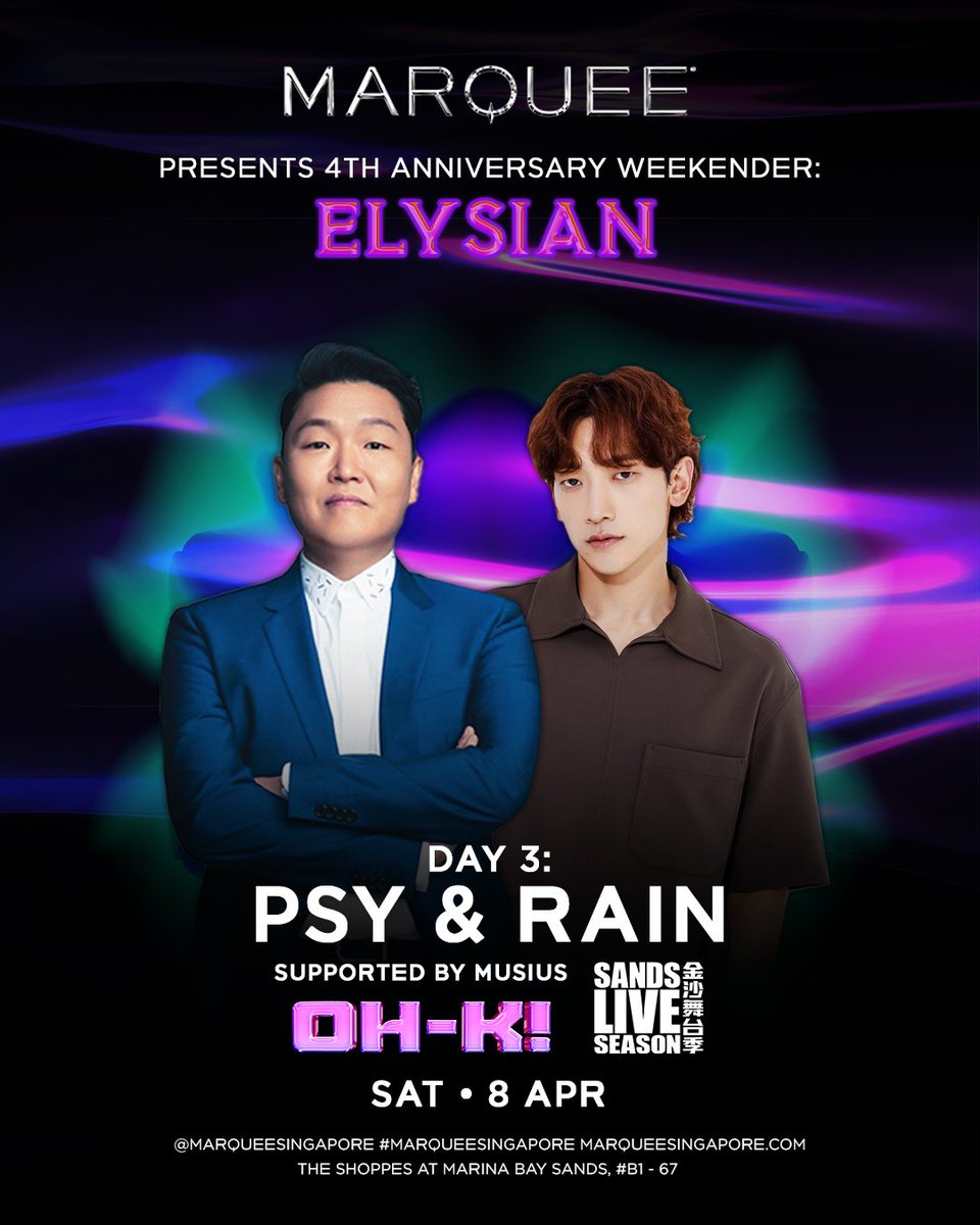 Singapore 🇸🇬, here's your chance to see the two #Kpop legends #PSY @psy ...