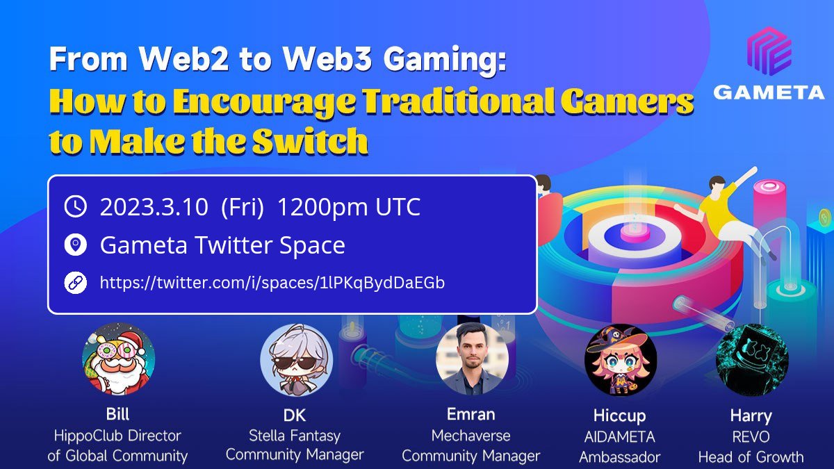 Gameta on Twitter: "Join our Space on 10th March 1200pm UTC with @GametaHippo @R3VO_XYZ ...