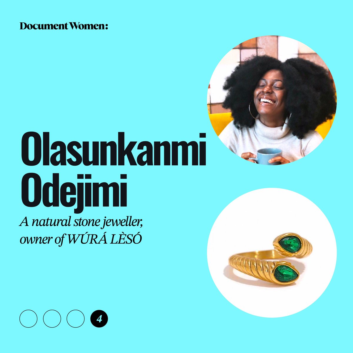 Document Women on Twitter: "Olasunkanmi Odejimi is a natural stone jeweller, and the owner of ...