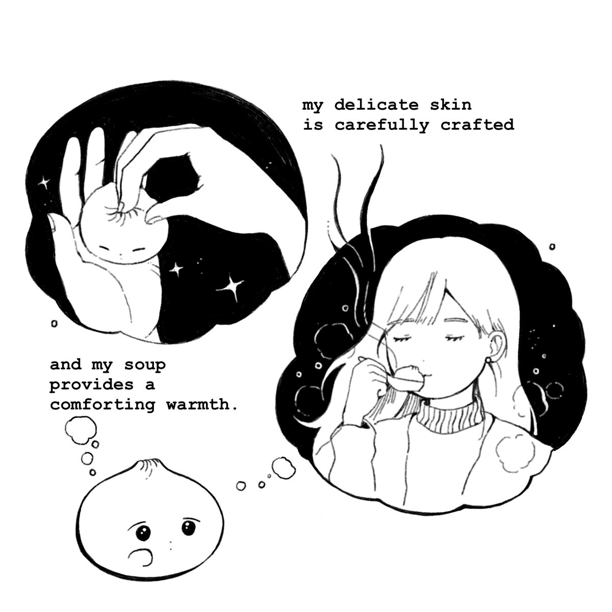 the little xlb - a short comic about self-love and appreciation. 🥢🤍