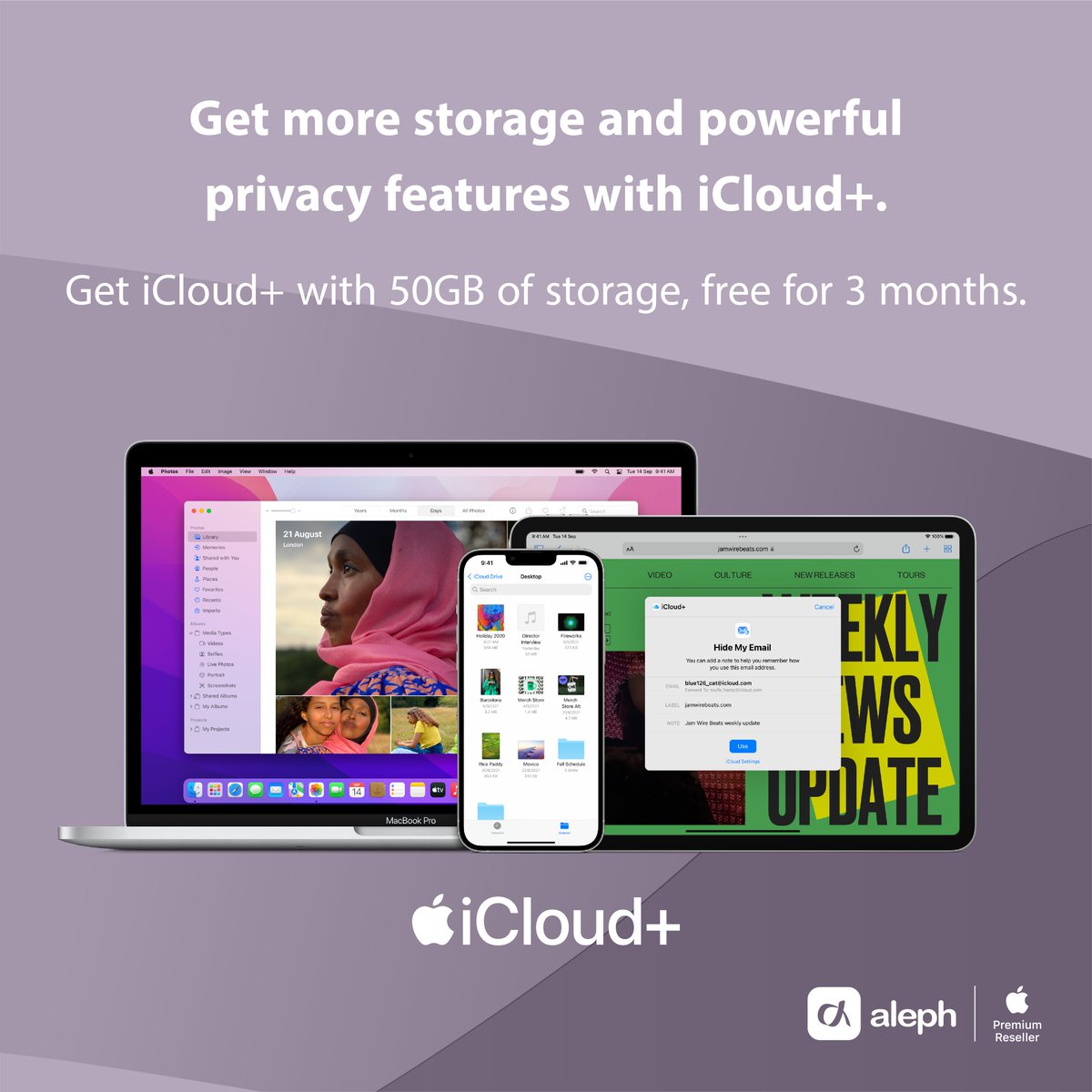 Aleph - ألف on Twitter: "مع +iCloud، تحصل على سعة التخزين التي تحتاجها لتبقى صورك ومستنداتك ...