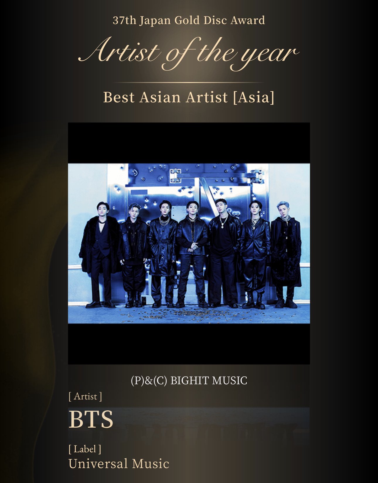 BTS Charts & Translations on Twitter: ".@BTS_twt’s wins at the 37th Japan Gold Disc Awards 🏆 ...
