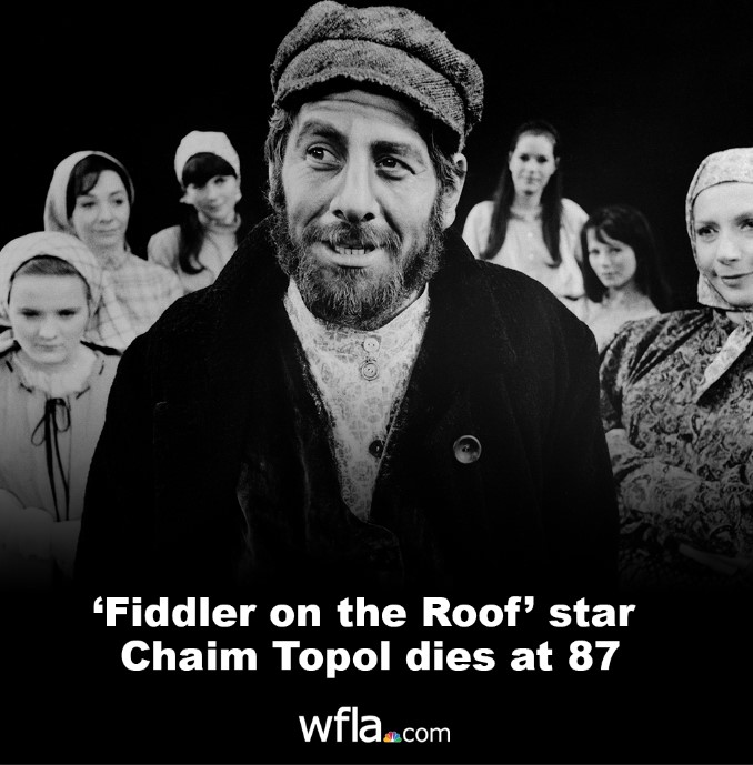 REST IN PEACE: 'Fiddler on the Roof' star Chaim Topol has died in Tel ...