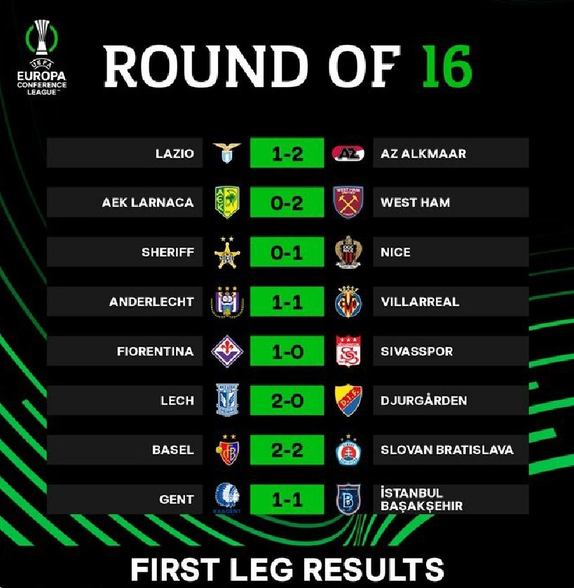 Siaran Bola Live on Twitter: "FT #UEL #UECL #Leg1:"