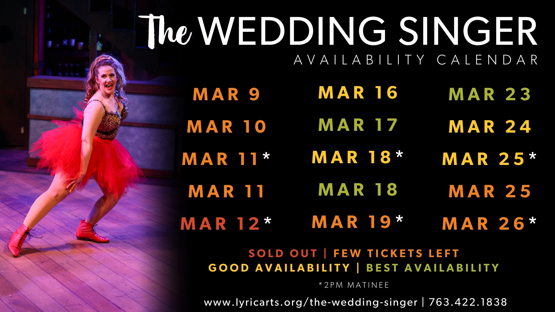 Lyric Arts on Twitter: "Wondering when you should come out to see THE WEDDING SINGER? Here's an ...
