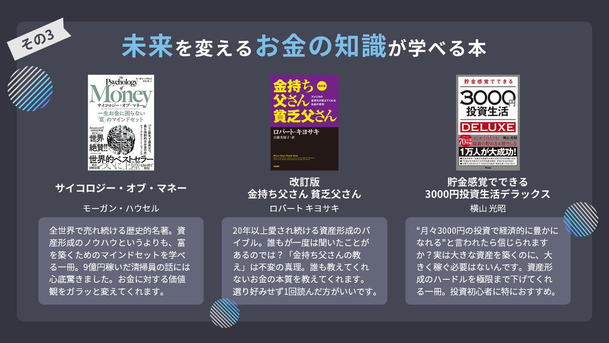 ワンホ|本の要約家 On Twitter Rt Wanho Book 【早めに読むべき】お金の悩みを解決する本を12冊にまとめました。