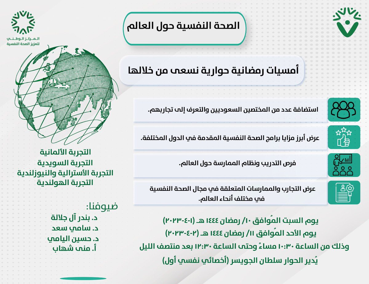 د حسين ال عماد On Twitter Rt Ncmhsa كونوا على الموعد في الصحة النفسية حول العالم