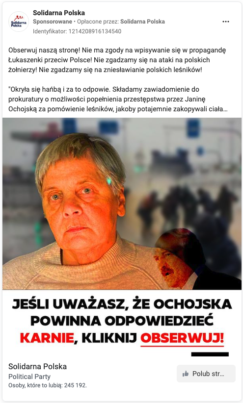 Radek Karbowski on Twitter: "Solidarna Polska z kolejnymi reklamami na Facebooku."