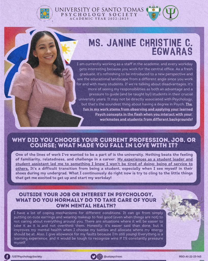 UST Psychology Society on Twitter: "as they share their wonderful experiences in their path ...