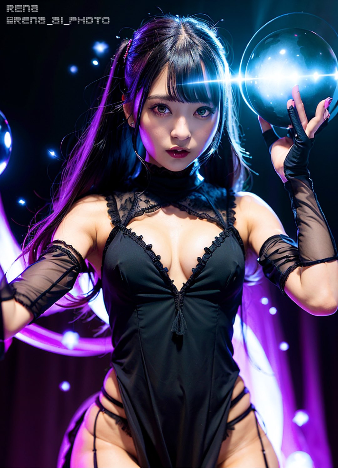 rena｜AI写真 on Twitter: "闇属性の称号、貰えるかな？？ dark magic #Chilloutmix #stablediffusion #AIart # ...