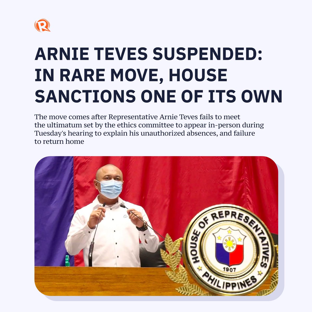 Rappler on Twitter: "The House of Representatives, in a rare move, suspended Negros Oriental 3rd ...