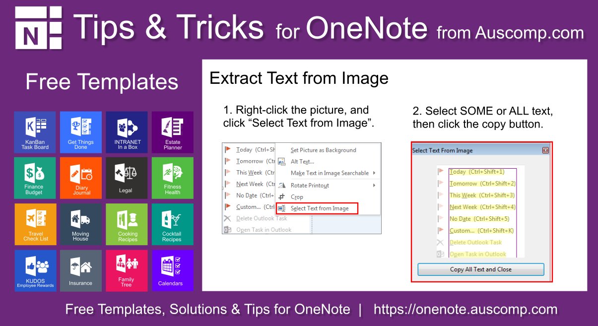 Auscomp.com on Twitter: "Tips and Tricks for OneNote users: Extract text from pictures using MS ...