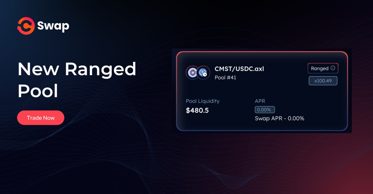cSwap DEX on Twitter: "🤑a NEW Ranged pool is now LIVE on cSwap Ranged Pools offer a customized ...