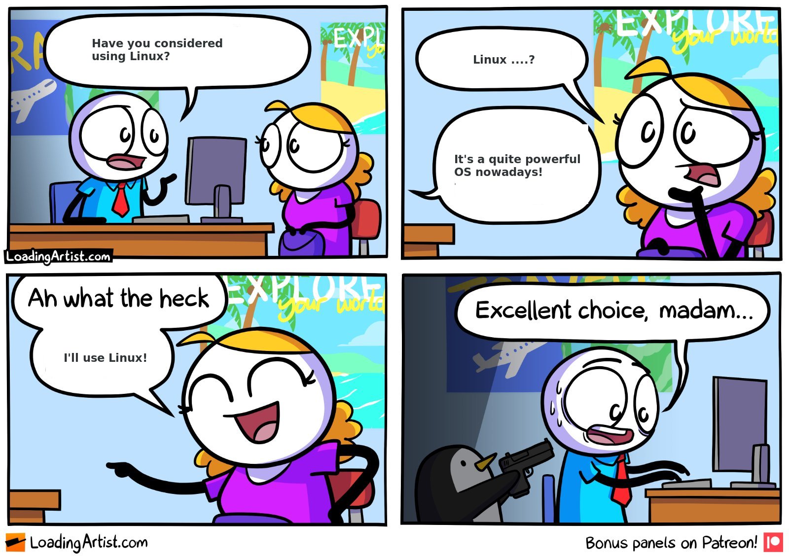 nixCraft 🐧 on Twitter: "#Linux meme based upon @LoadingArtist comic ... https://t.co/w3M9AbT7S4 ...