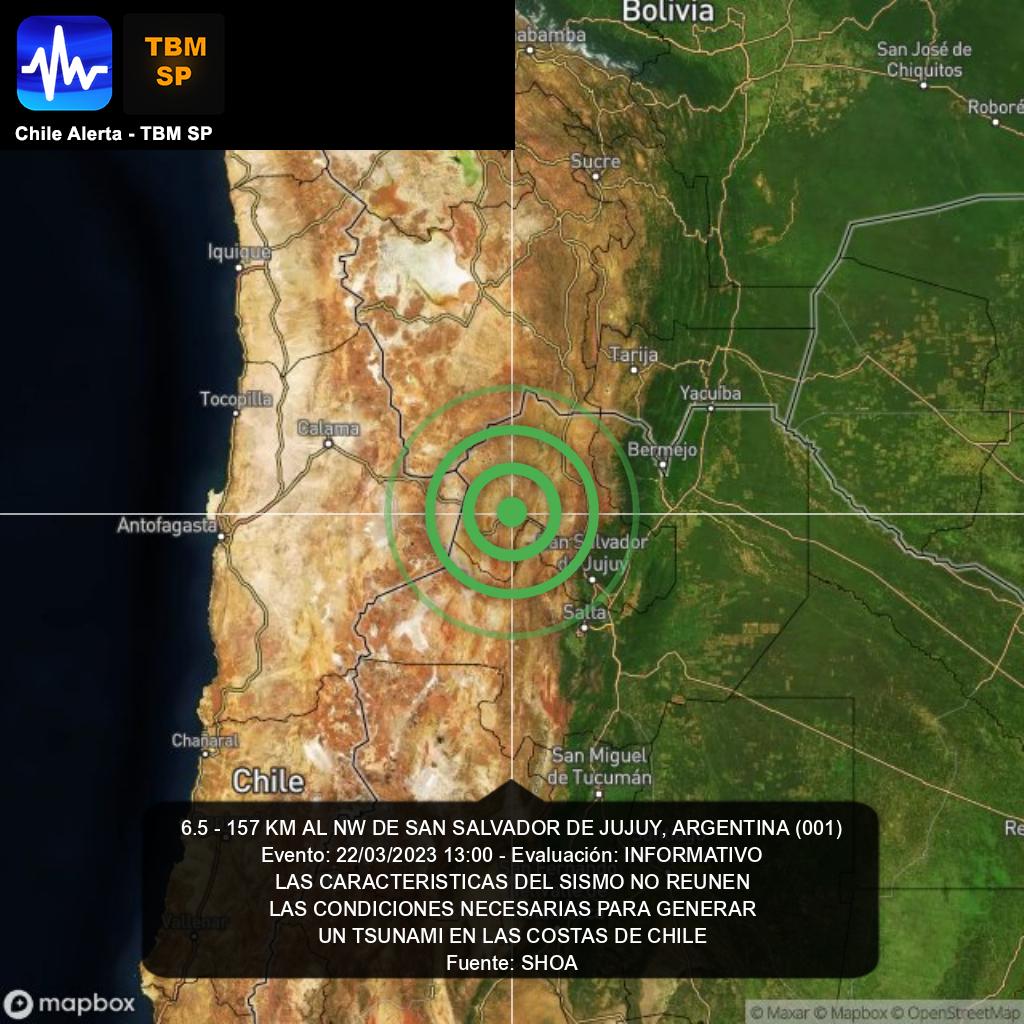 Chile Alerta 🇨🇱⚠🌎 on Twitter: "Boletín 001 de Tsunami. 🌎 6.5 - 157 KM AL NW DE SAN SALVADOR DE ...