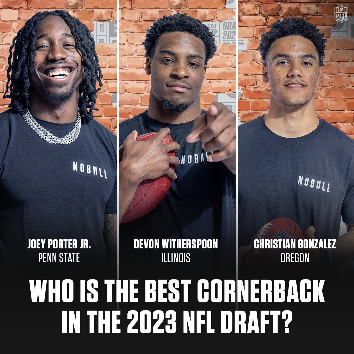 NFL on Twitter: "Which CB is going first in the 2023 Draft? 📺: 2023 #NFLDraft – April 27-29 on ...