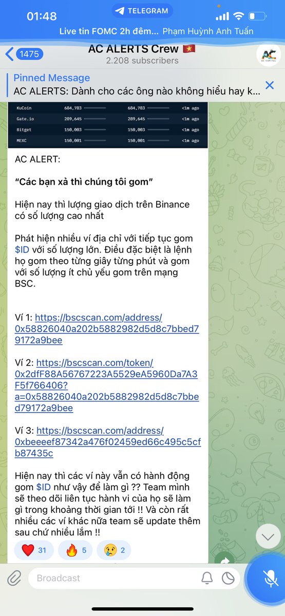 rhymes 🇻🇳 on Twitter: "Yep onchain thực chiến đi các cậu https://t.me/AC_Alerts"