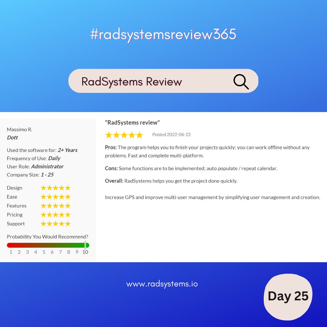 Developer Highlights on Twitter: "RT @myradsystems: Day 25 365 days of amazing reviews for ...