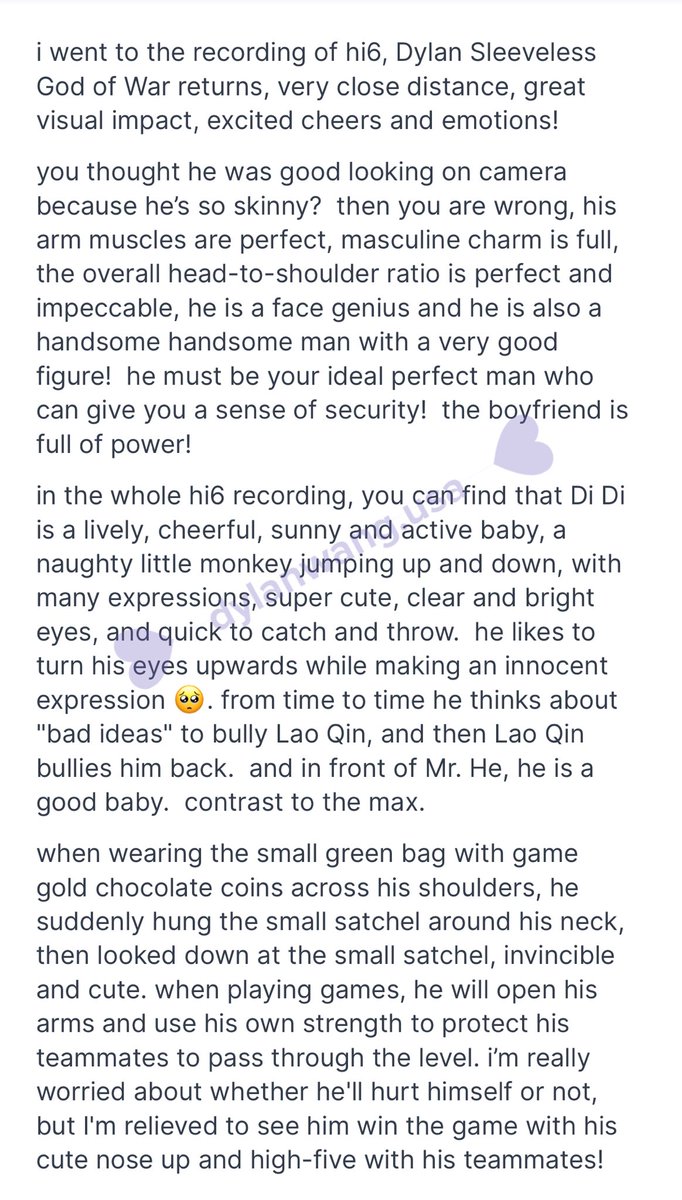 🐷 许凯 🦋 王鹤棣 on Twitter: "this Homie shared her experience at hi6 taping with Dylan (translation ...