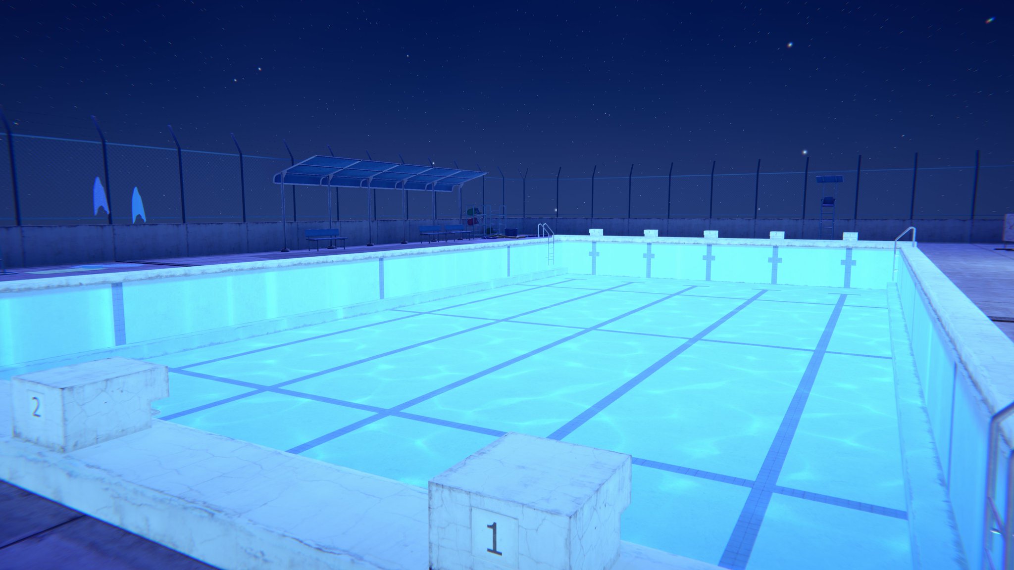 ふぇみはる on Twitter: " ワールドをPublic化しました Word：Summer Night School Pool 夜の学校のプール 夏の最後の思い出 #VRChat # ...