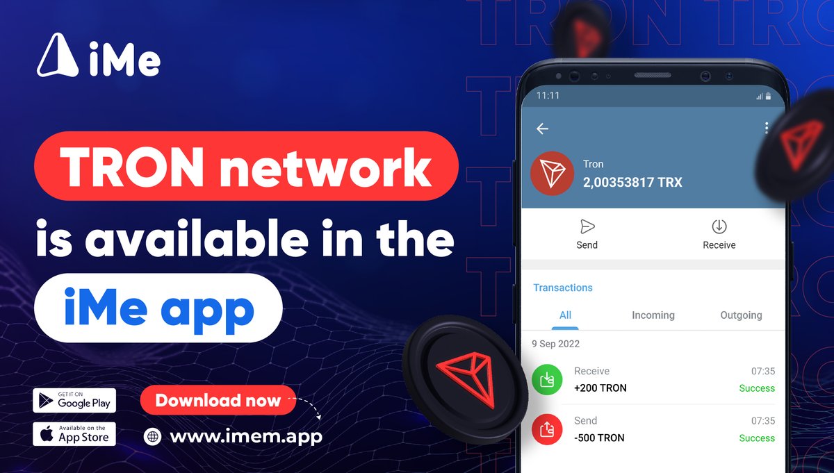iMe Smart Platform on Twitter: "💥The @trondao network is available in iMe app for Android and ...