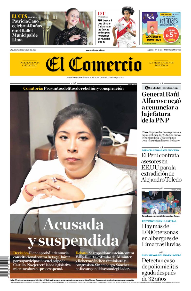 El Comercio On Twitter Buen Día 🗞 Hoy En Portada De El Comercio
