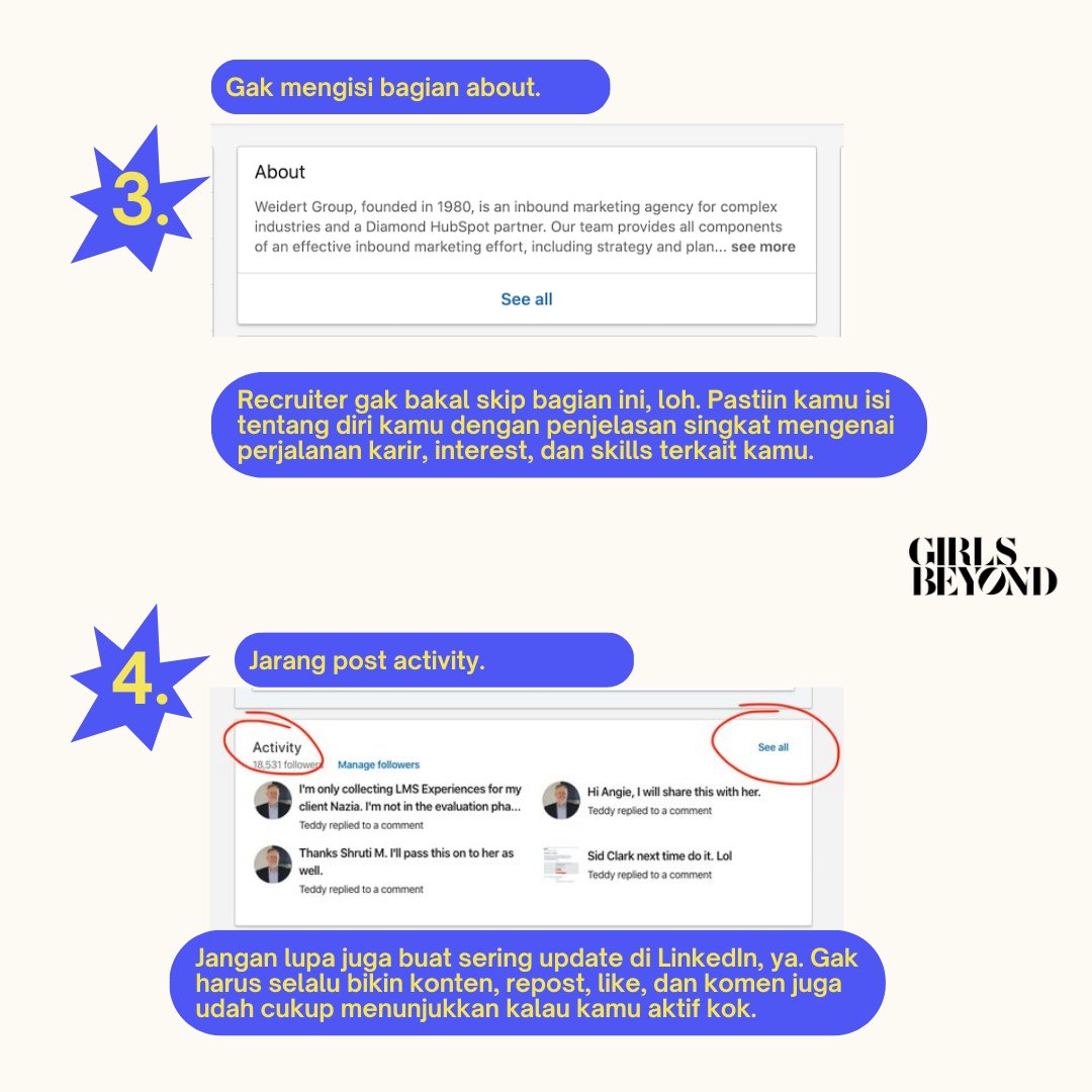 Gaby on Twitter: "Makanyaaa, PENTINGGG banget buat memaksimalkan profil LinkedIn kamu sebaik ...