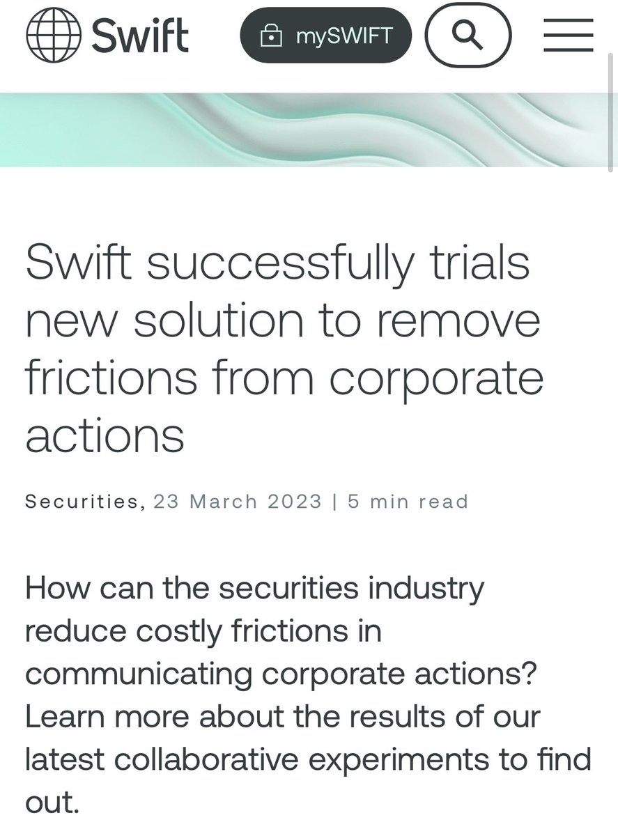 The light shines in the darkness on Twitter: "Swift Using #blockchain to counter the CBDC # ...