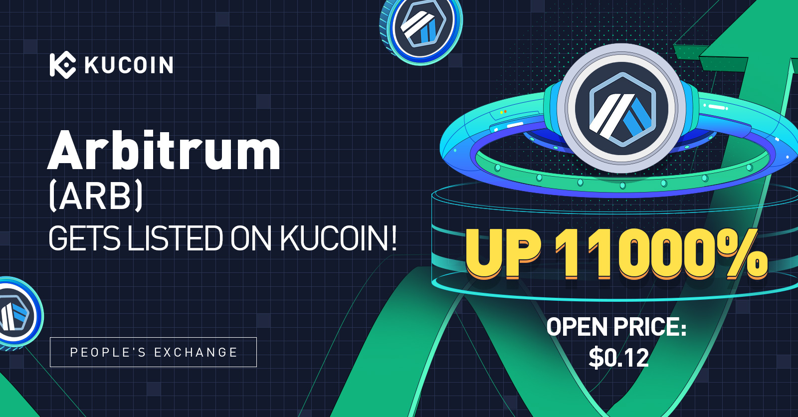 KUCOIN on Twitter: "$ARB trading is now live on #KuCoin! Open Price: $0.12 (up 11000%) 🚀Trade ...