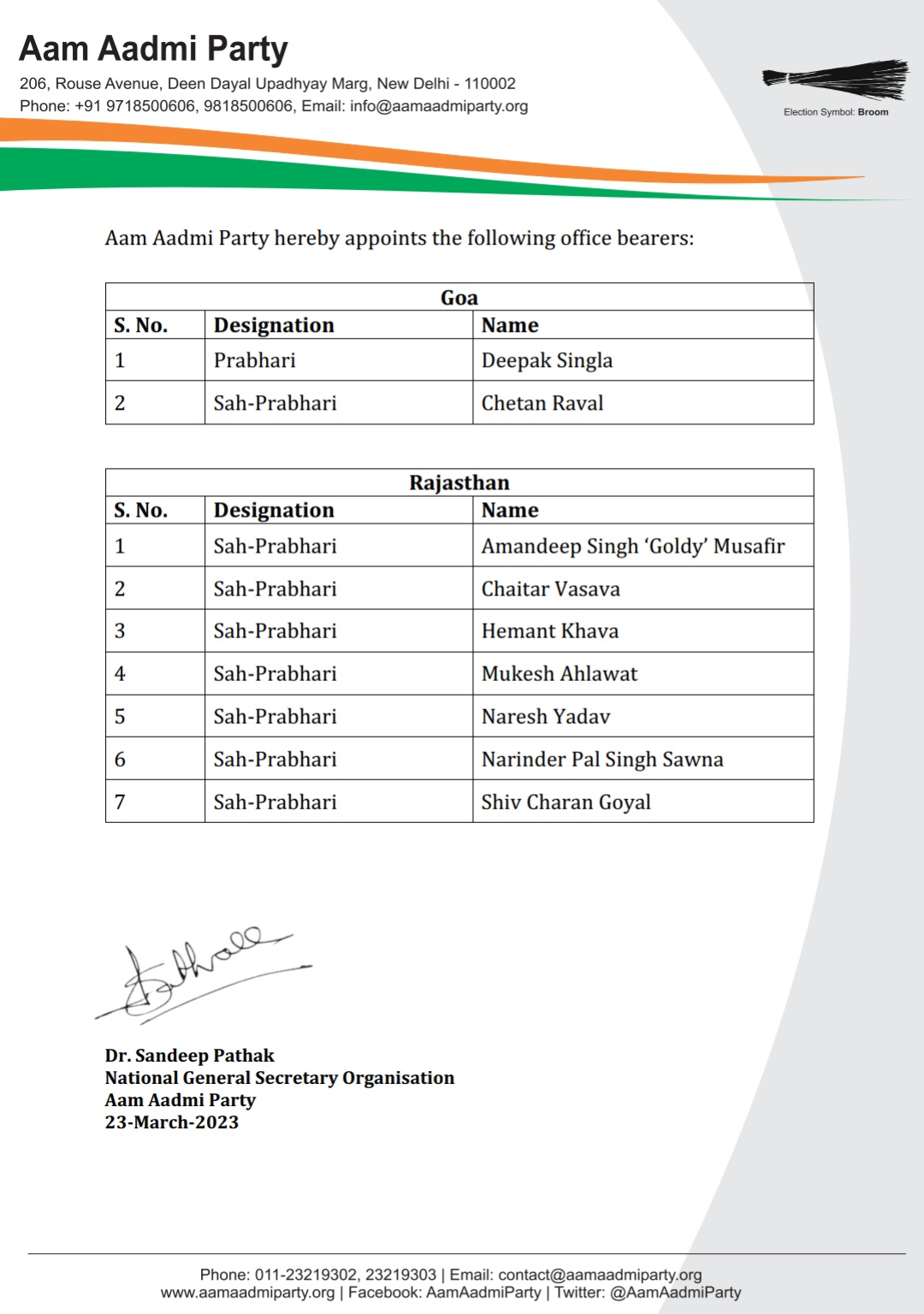 Aam Aadmi Party Membership Form