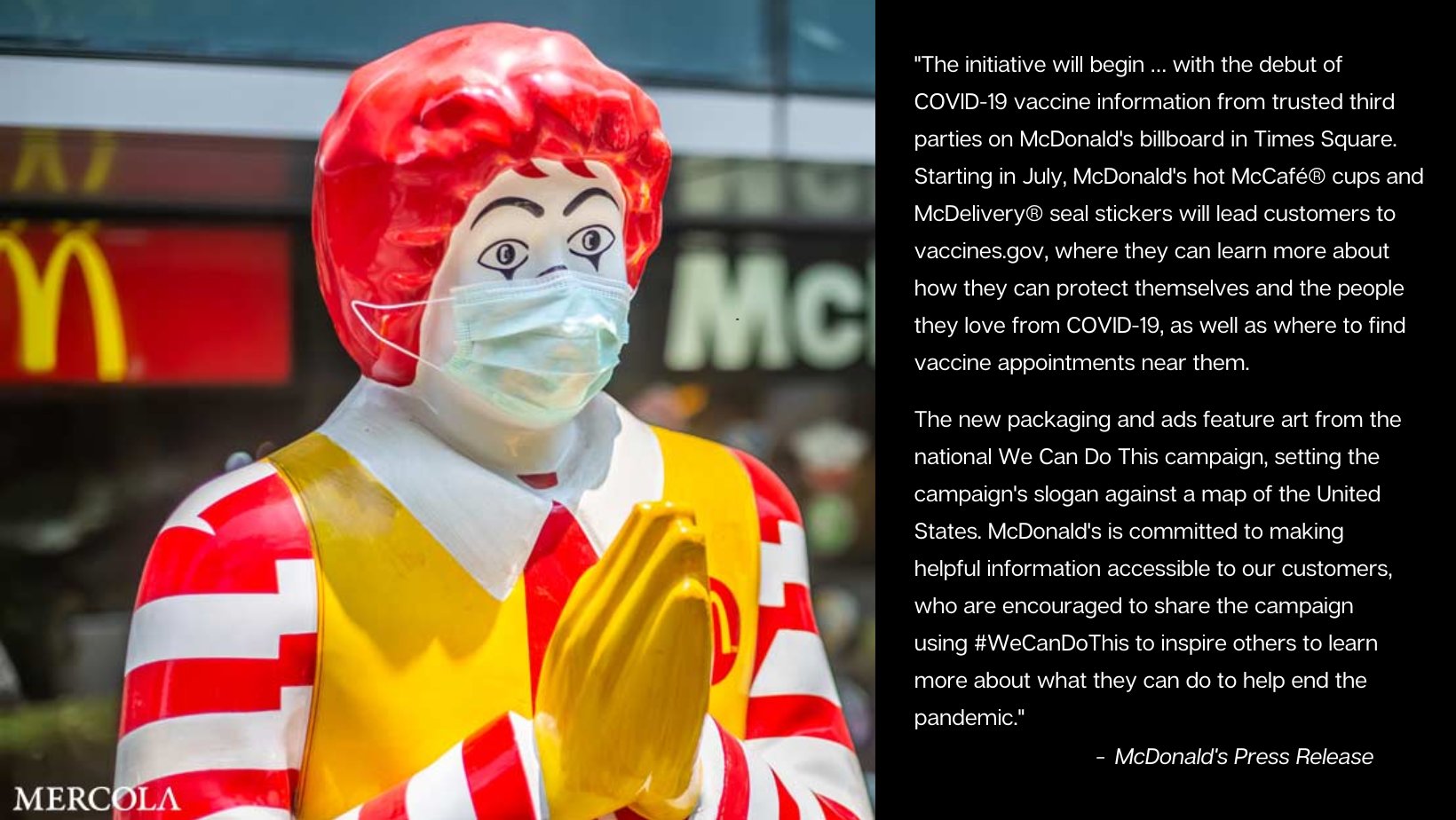 Dr. Joseph Mercola on Twitter: "McDonald’s is now being deemed as a “public health savior”. The ...