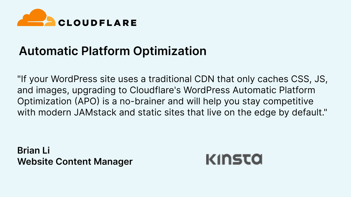 Cloudflare on Twitter: "Cloudflare's APO plugin for WordPress gives you dozens of optimization ...