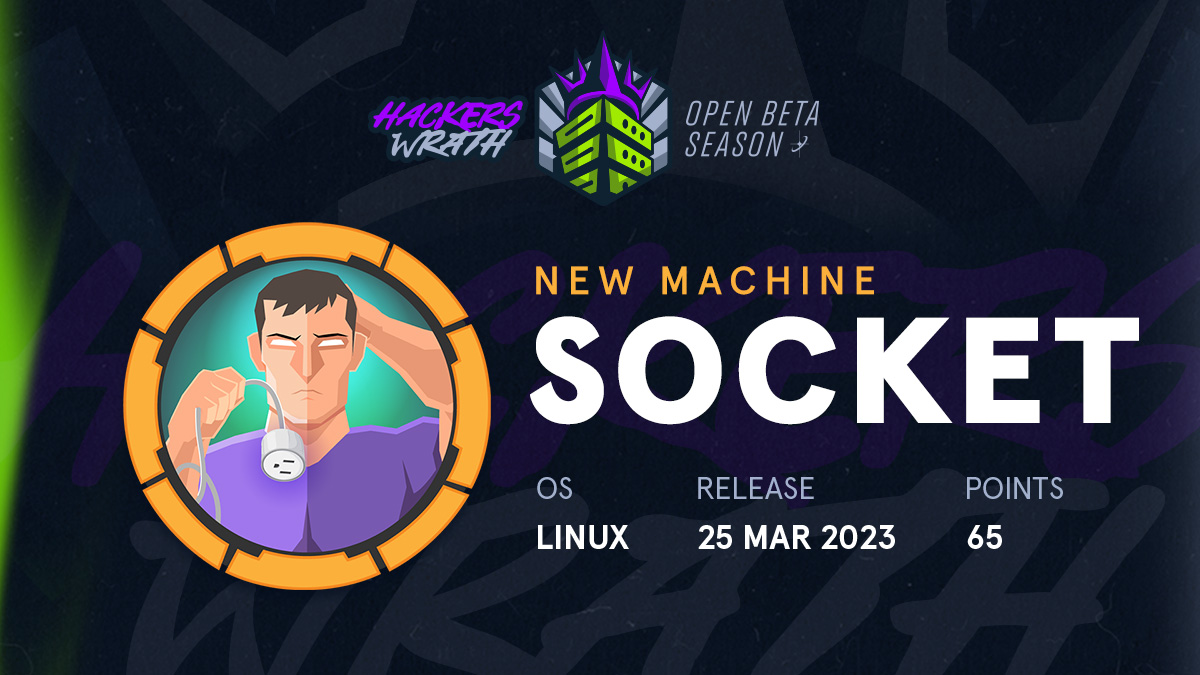 Hack The Box on Twitter: "Sparks will fly A new #HTB Seasons Machine is coming up! Socket ...
