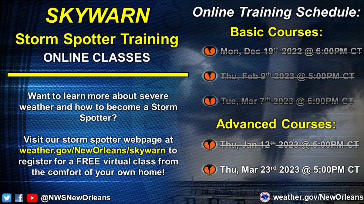 NWS New Orleans on Twitter: "🌪️ We've got another SKYWARN (Advanced) storm spotter course ...