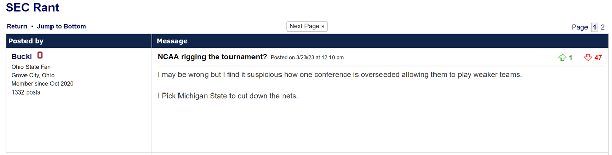 Message Board Geniuses on Twitter: "The NCAA has rigged the tournament in the #SEC's favor."